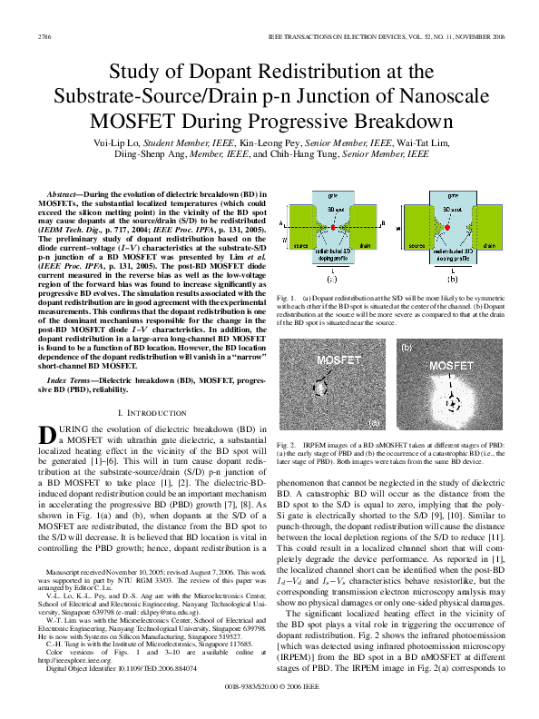 (PDF) Study of Dopant Redistribution at the Substrate-Source/Drain p-n Junction of Nanoscale ...