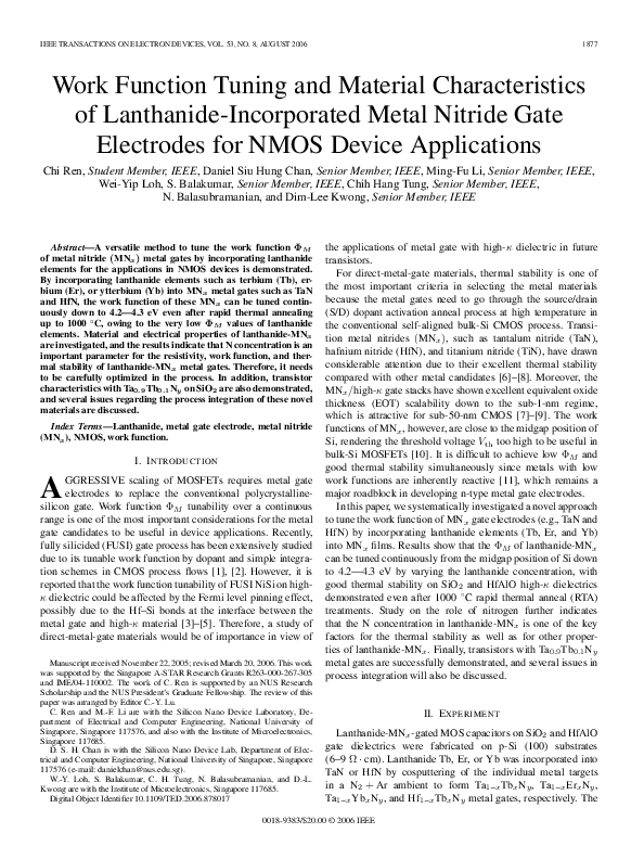 (PDF) Work Function Tuning and Material Characteristics of Lanthanide ...
