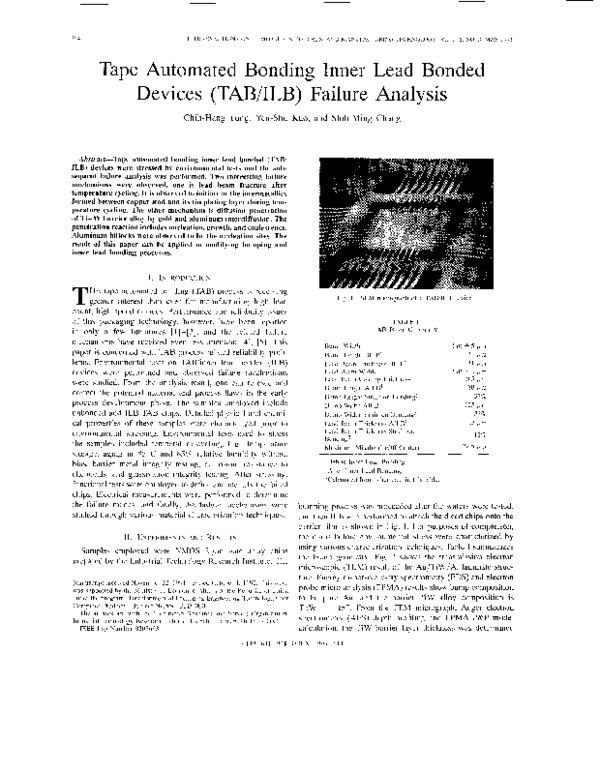 (PDF) Tape automated bonding inner lead bonded devices (TAB/ILB ...