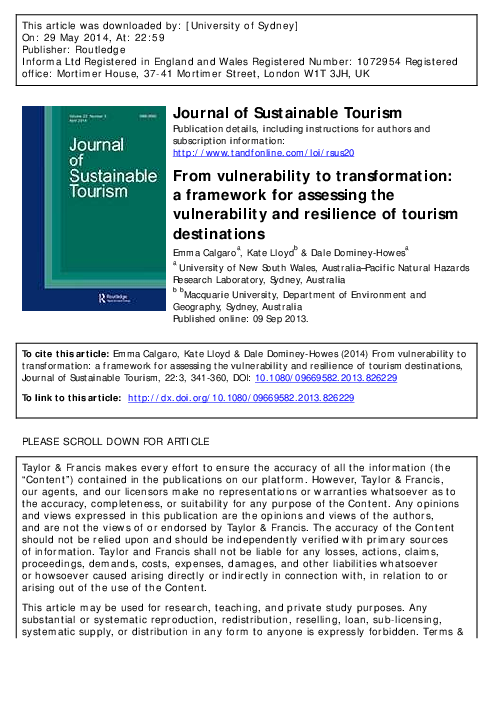 (PDF) From vulnerability to transformation: a framework for assessing ...