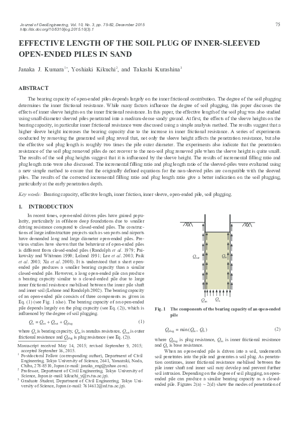 (PDF) Effective length of the soil plug of inner-sleeved open-ended ...