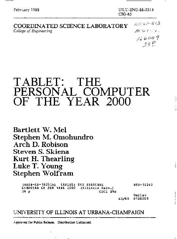 (PDF) Tablet: personal computer of the year 2000