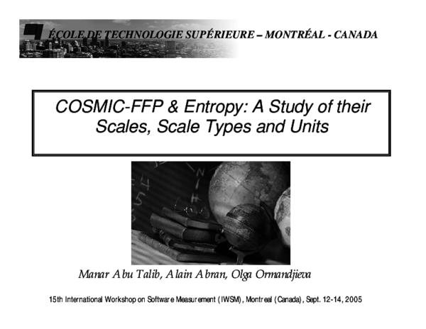 (PDF) COSMIC-FFP & Entropy: A Study of their Scales, Scale Types and Units | Olga Ormandjieva ...