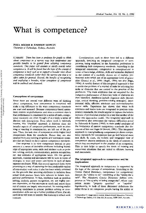 (PDF) What is competence?