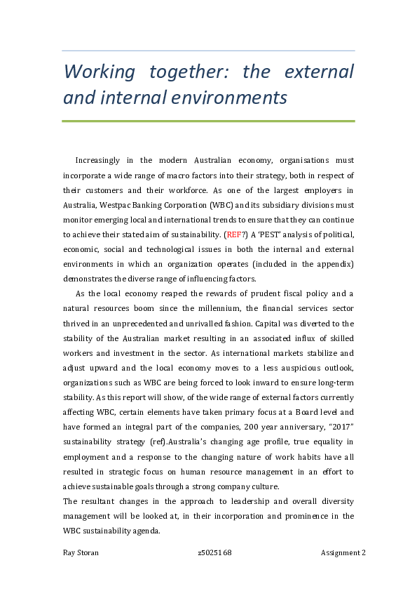 (PDF) Working together: the external and internal environments | Ray ...
