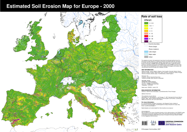 (PDF) Estimated soil erosion map for Europe 2000 | Panos Panagos - Academia.edu