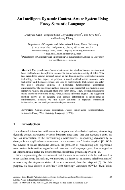 Pdf An Intelligent Dynamic Context Aware System Using Fuzzy Semantic Language