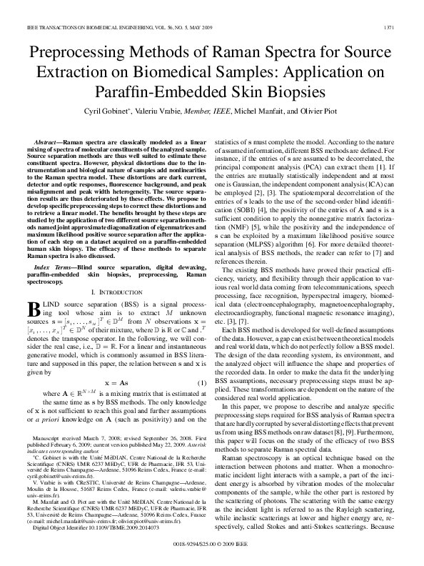 (PDF) Preprocessing Methods of Raman Spectra for Source Extraction on Biomedical Samples ...