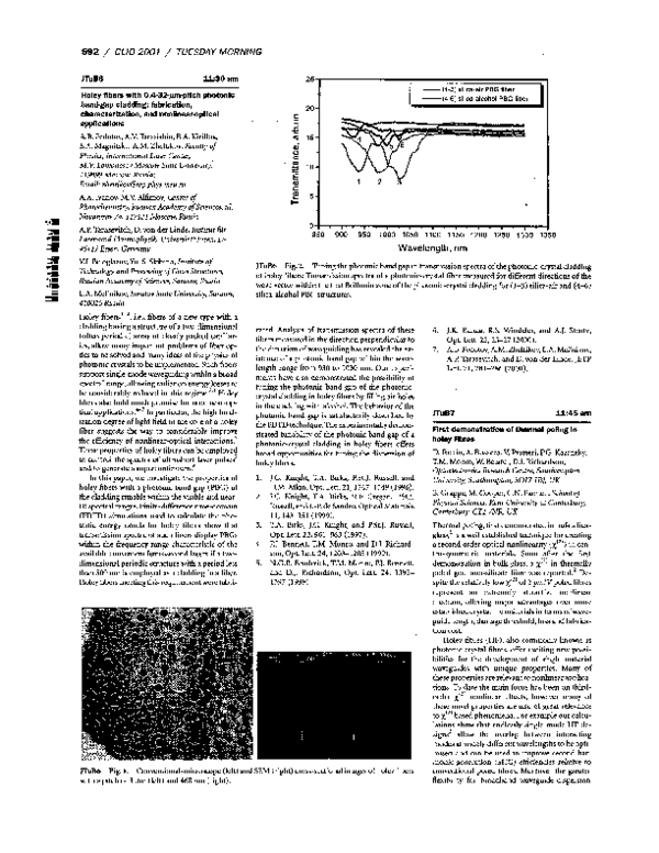 (PDF) First demonstration of thermal poling in holey fibres