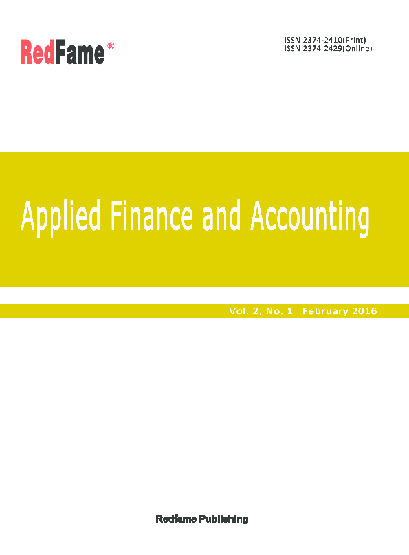 (PDF) Applied Finance and Accounting, Vol. 2, No. 1, February 2016