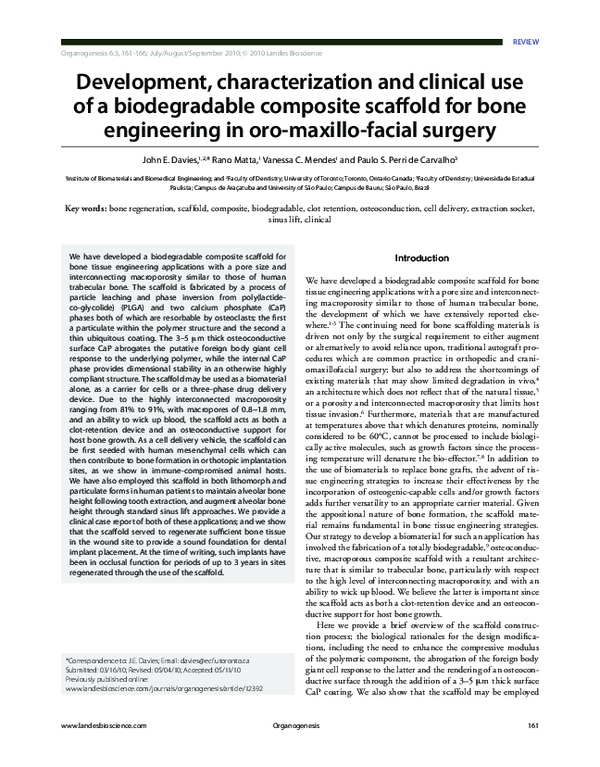 (PDF) Development, characterization and clinical use of a biodegradable ...