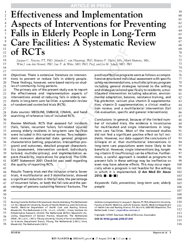 (PDF) Effectiveness and Implementation Aspects of Interventions for ...
