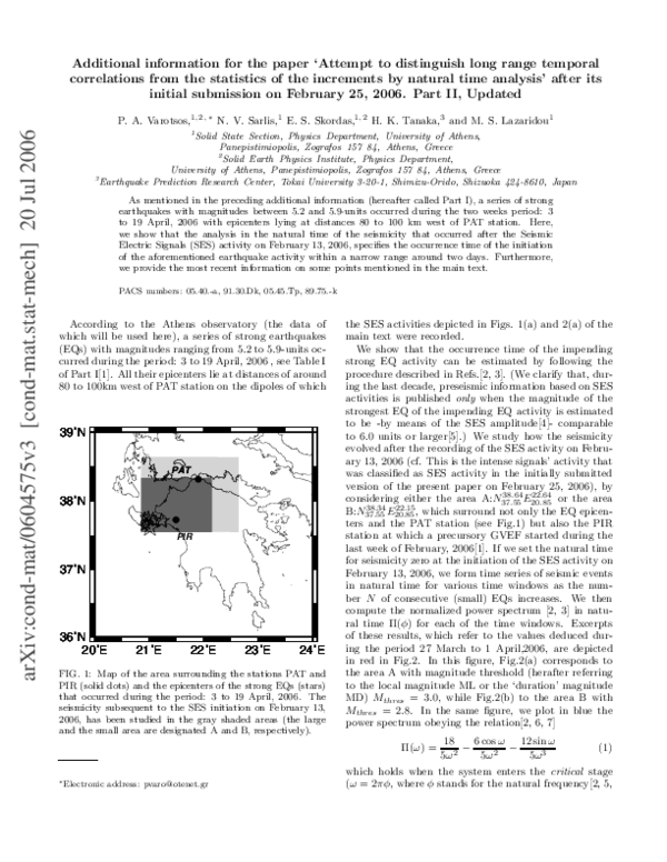 (PDF) Additional information for the paper `Attempt to distinguish long ...