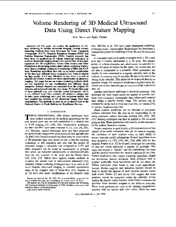 (PDF) Volume rendering of 3D medical ultrasound data using direct ...