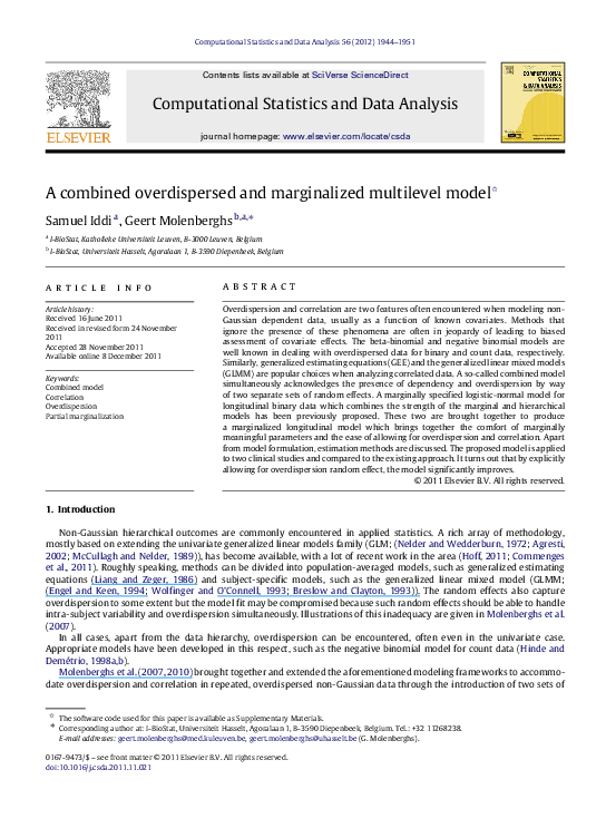 (PDF) A combined overdispersed and marginalized multilevel model