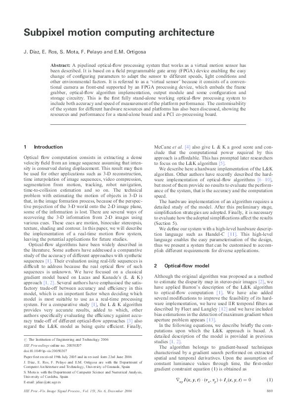 (PDF) Subpixel motion computing architecture | Sonia Mota - Academia.edu