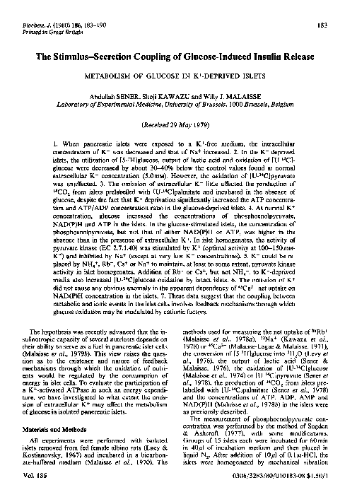 (PDF) The Stimulus-Secretion Coupling of Glucose-Induced Insulin ...
