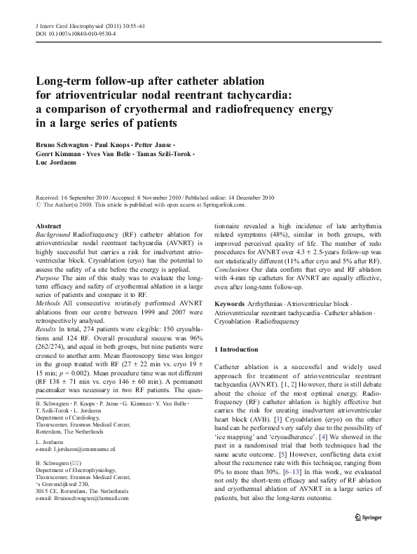 (PDF) Long-term follow-up after catheter ablation for atrioventricular ...