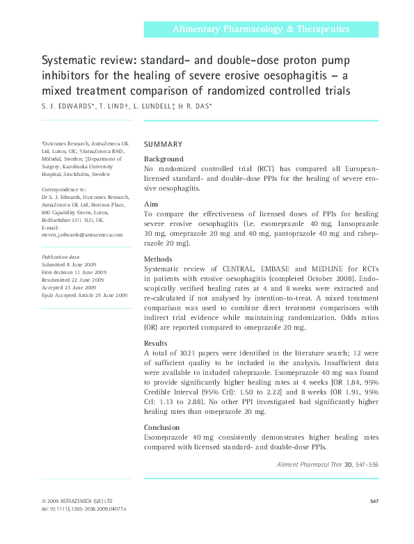 (PDF) Systematic review: standard- and double-dose proton pump ...