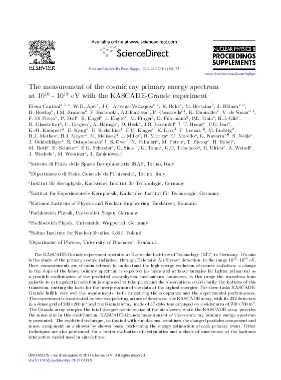 (PDF) The measurement of the cosmic ray primary energy spectrum at 1016 ...