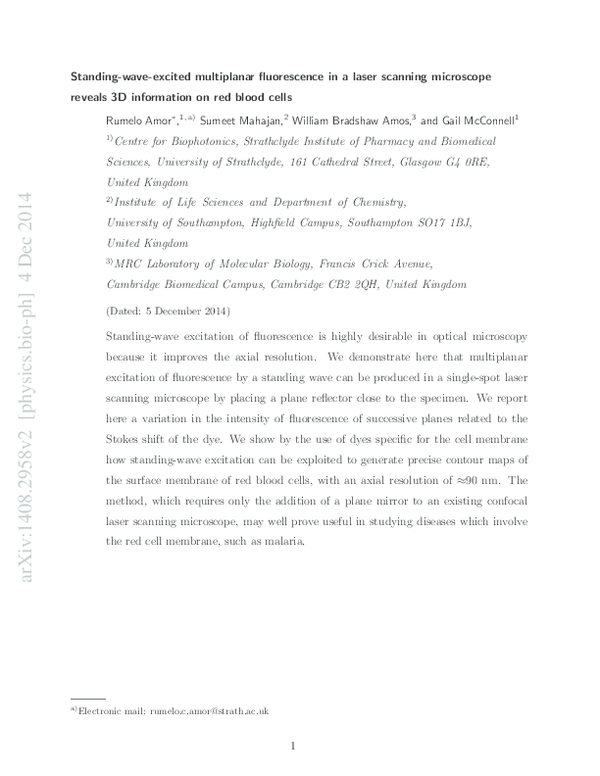 (PDF) Standing-wave-excited multiplanar fluorescence in a laser ...