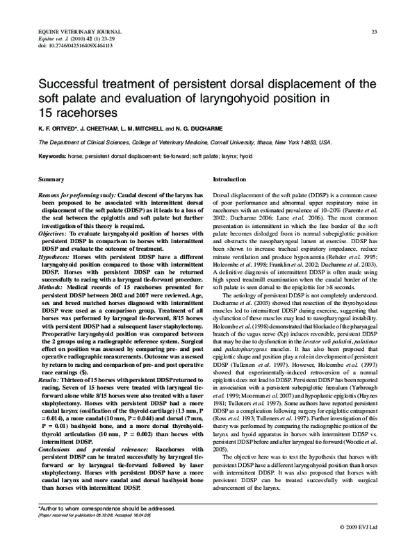 (PDF) Investigation into pathophysiology of naturally occurring palatal ...