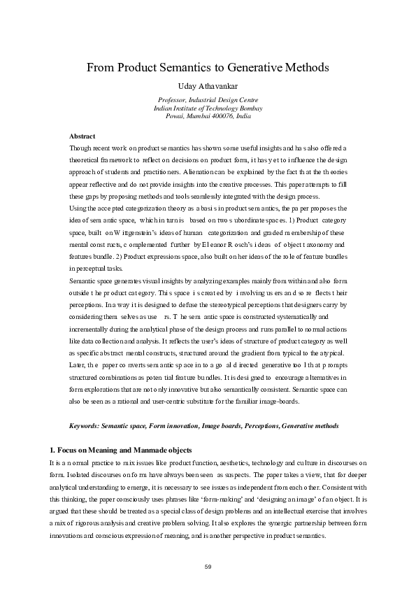 (PDF) From Product Semantics to Generative Methods