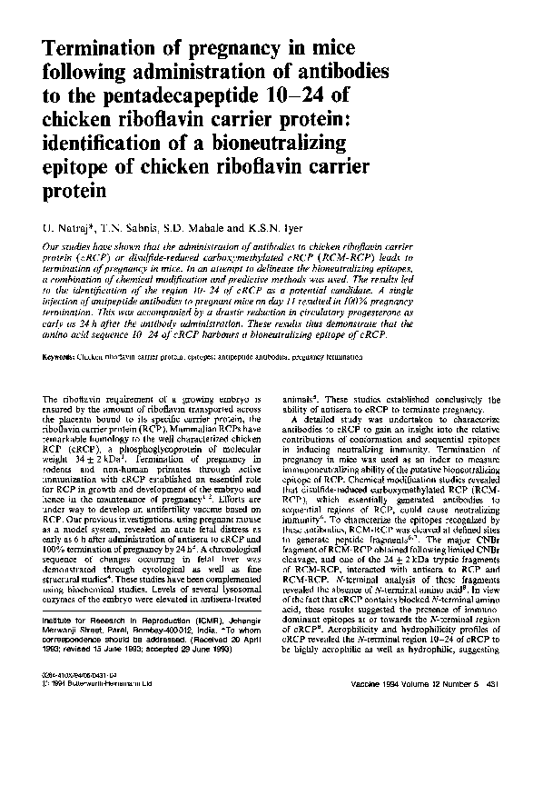 (PDF) Termination of pregnancy in mice following administration of ...