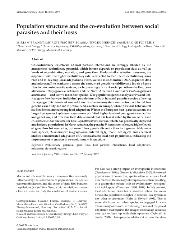 (PDF) Population structure and the co-evolution between social ...