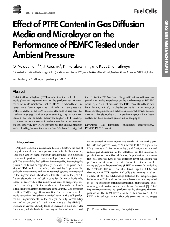 (PDF) Effect of PTFE content in gas diffusion media and microlayer on the performance of PEMFC ...