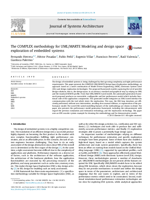 Pdf The Complex Methodology For Umlmarte Modeling And Design Space Exploration Of Embedded 5968