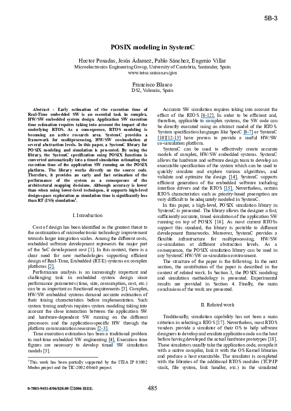 (PDF) POSIX modeling in systemC