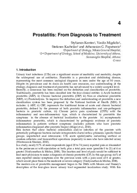 (PDF) Prostatitis: From Diagnosis to Treatment