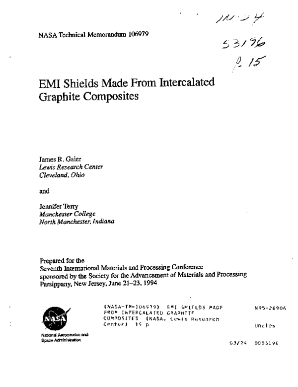 (PDF) EMI Shields made from intercalated graphite composites