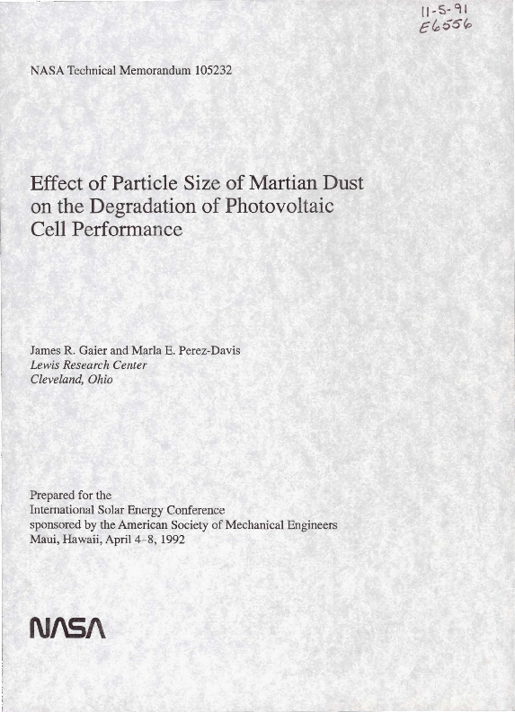 (PDF) Effect of particle size of Martian dust on the degradation of ...