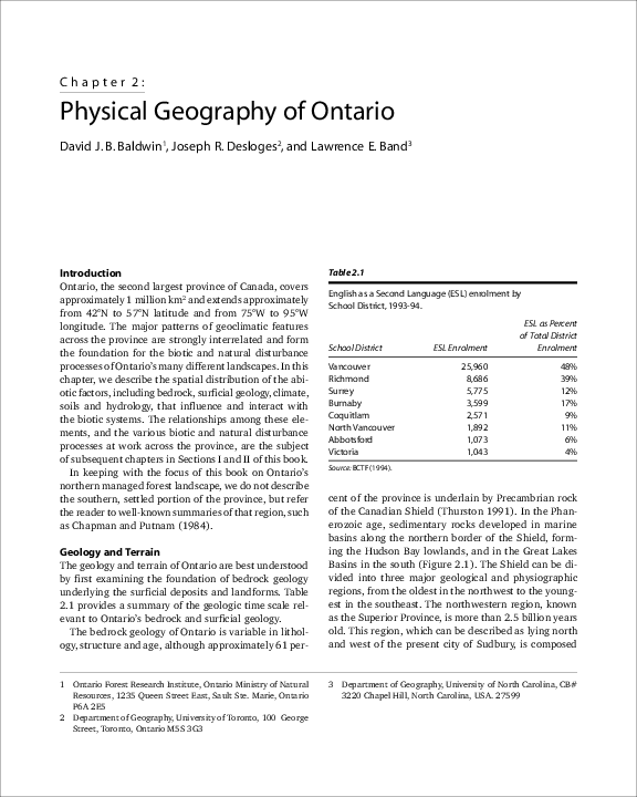 (PDF) Physical Geography of Ontario