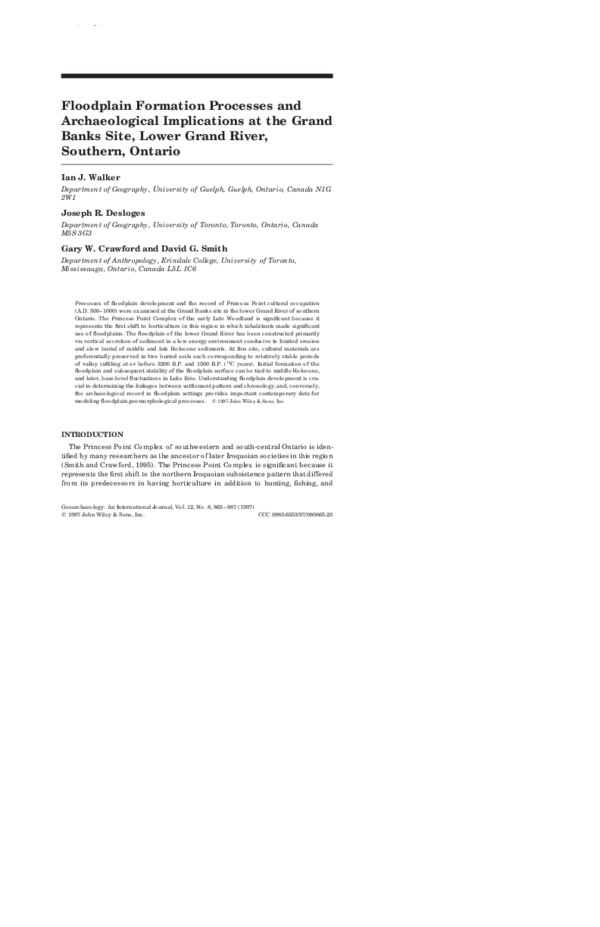 (PDF) Floodplain formation processes and archaeological implications at ...