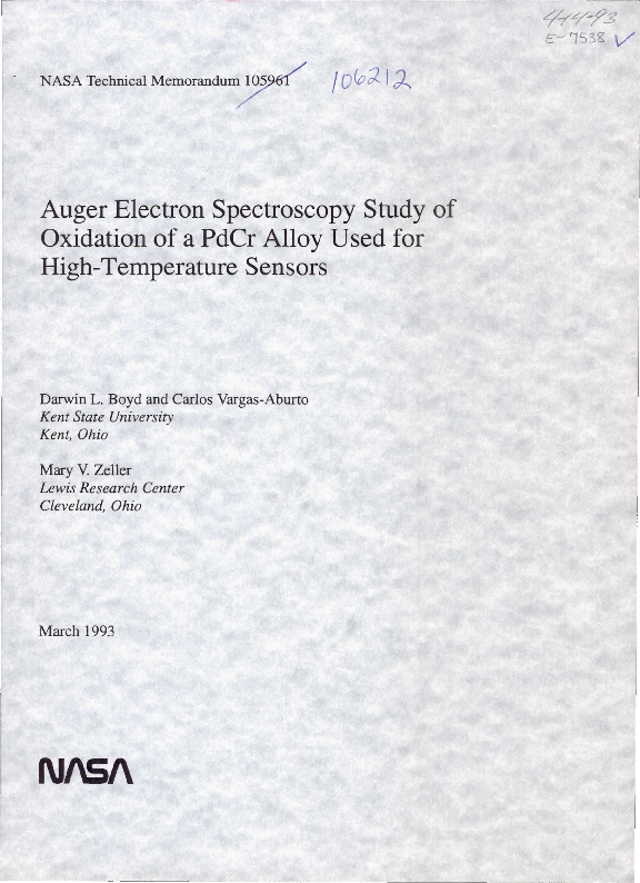 (PDF) Auger electron spectroscopy study of oxidation of a PdCr alloy ...