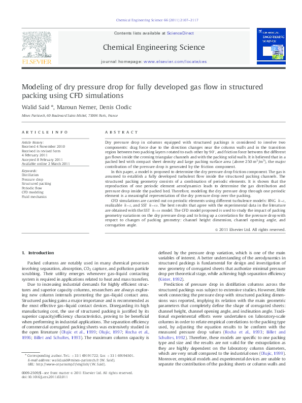 (PDF) Modeling of dry pressure drop for fully developed gas flow in ...