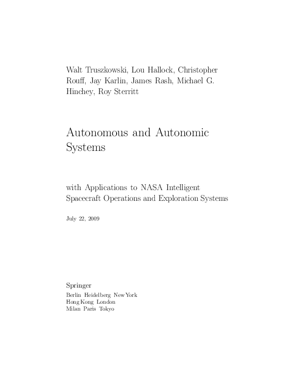 Pdf Autonomous And Autonomic Systems With Applications To Nasa