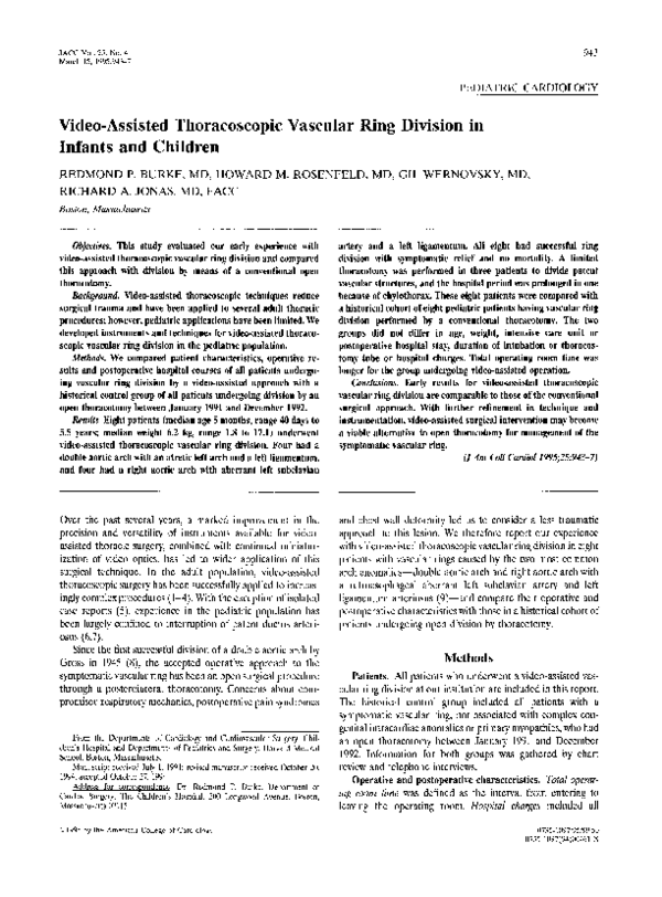 (PDF) Video-assisted thoracoscopic vascular ring division in infants ...