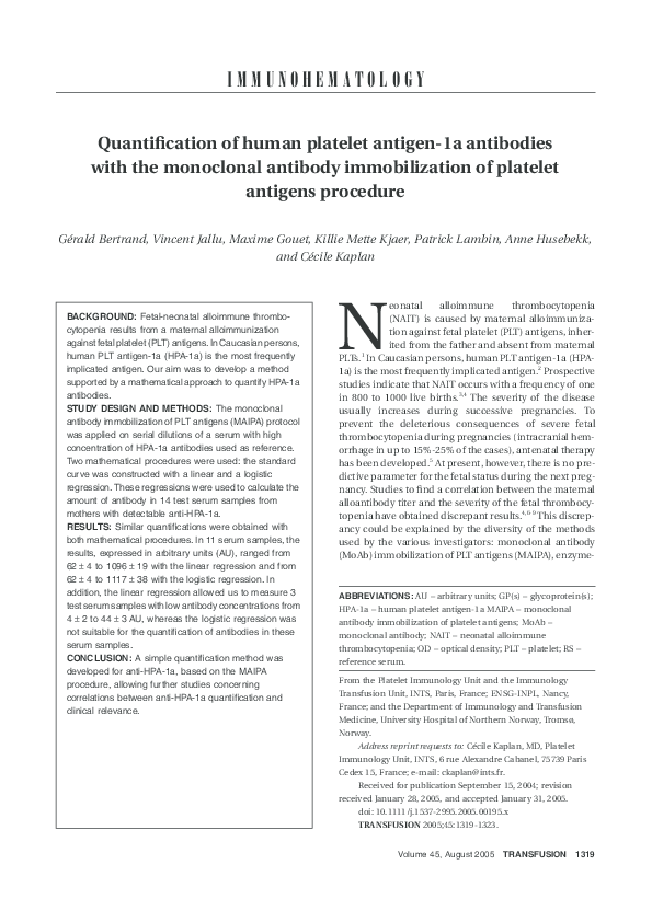 (PDF) What’s happening – Probing of HPA-1a antigen–antibody interaction ...
