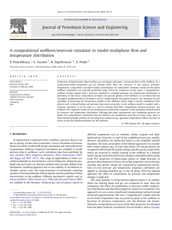 (PDF) A Compositional Wellbore/Reservoir Simulator to Model Multiphase Flow and Temperature ...
