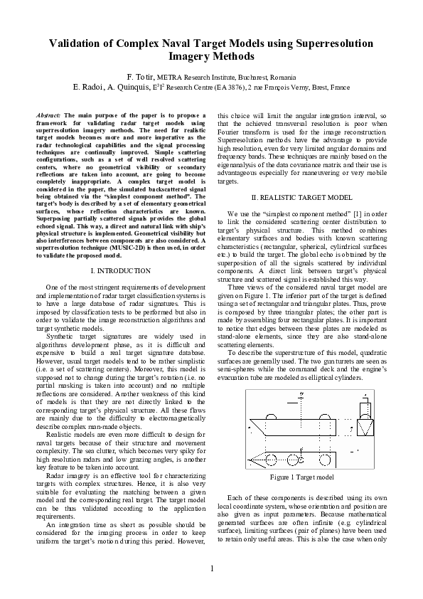 (PDF) Validation of complex naval target models using superresolution imagery methods | A ...