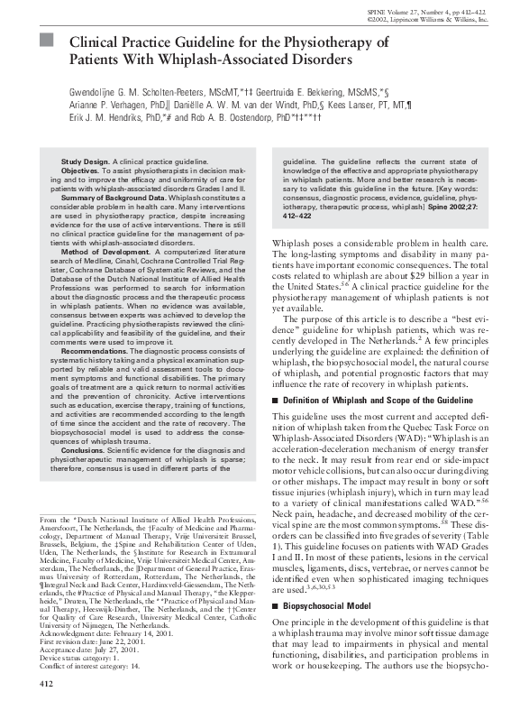 (PDF) Clinical Practice Guideline for the Physiotherapy of Patients ...