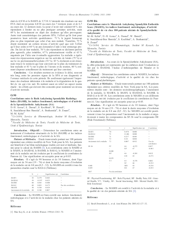 (PDF) Corrélations entre le Maastrich Ankylosing Spondylitis Enthesitis ...