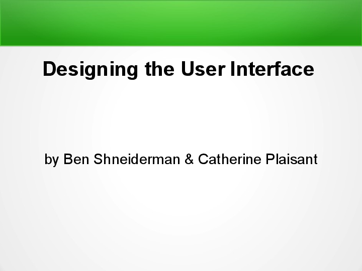 (PDF) Designing the User Interface