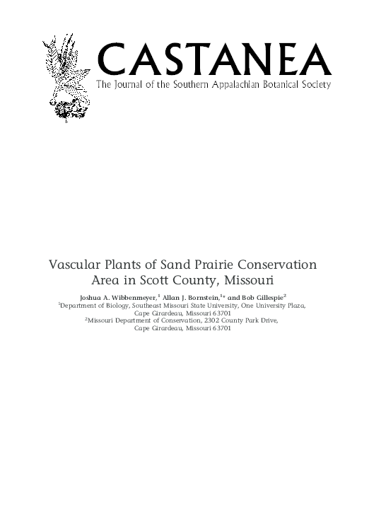 (PDF) Vascular Plants of Sand Prairie Conservation Area in Scott County ...