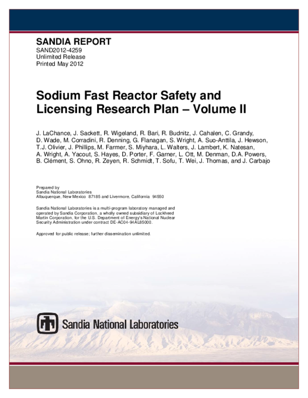 (PDF) Sodium fast reactor fuels and materials : research needs