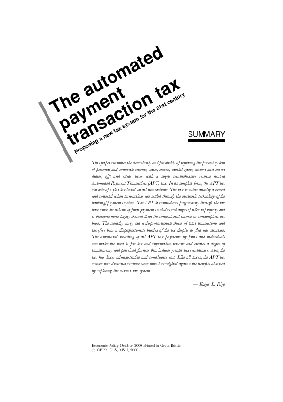 (PDF) The Automated Payment Transaction Tax